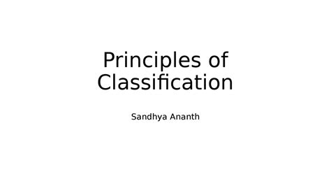 Principles Of Classification Docsity