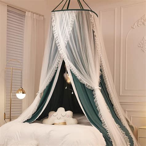Double Layer Princess Round Dome Canopy Bed Curtain For Girls Adults