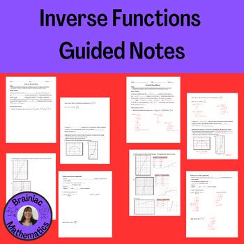 Inverse Functions Guided Notes By Brainiac Mathematics TPT