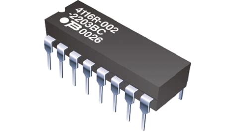 4116r 1 682lf Bourns 4100r 6 8kΩ ±2 Isolated Resistor Array 8 Resistors 2 25w Total Dip