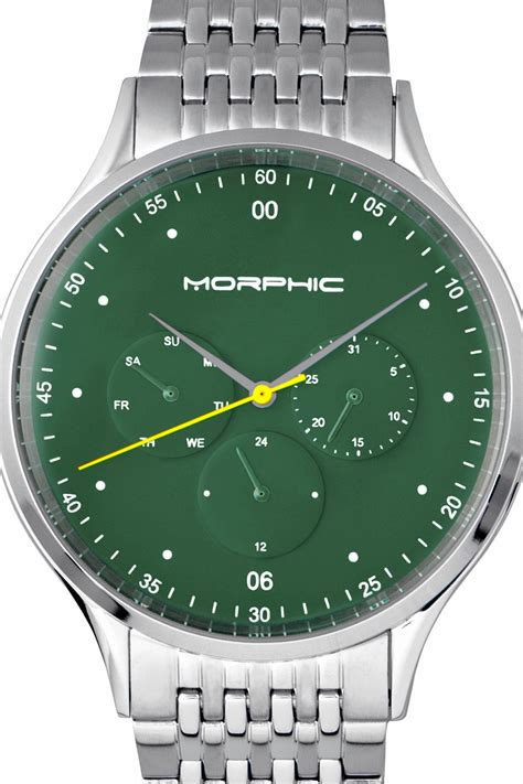 Morphic Ceas Quartz Din Otel Inoxidabil Argintiu Verde Emagro