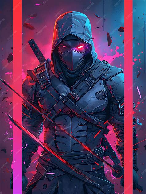 Premium Photo Design Of Ninja Warrior With Graphene Bodysuit And Shurikens Stealth P Banner