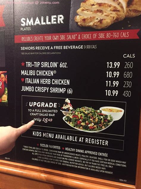 Online Menu Of Sizzler Restaurant Carson California 90746 Zmenu