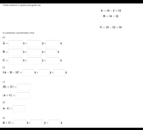 Solved Three Vectors In Space Are Given As Chegg