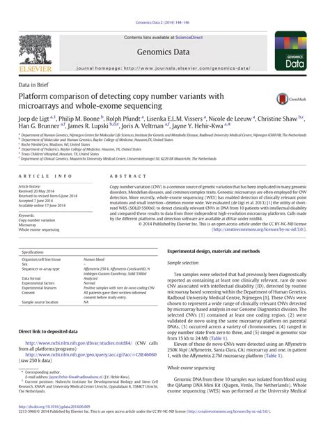 Pdf Platform Comparison Of Detecting Copy Number Variants With Microarrays And Whole Exome