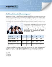 Alg M Pdf Module Mathematical Model Assignment A Mathematical Model Is Any