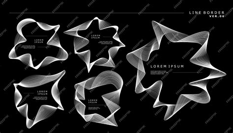 Premium Vector Abstract Line Circle Border Design Set Line Blended Border Template