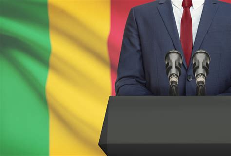 사업가 또는 정치인은 배경에 국기와 연단 뒤에서 연설을 말리 선거에 대한 스톡 사진 및 기타 이미지 선거 기 기업 재무와 산업 Istock