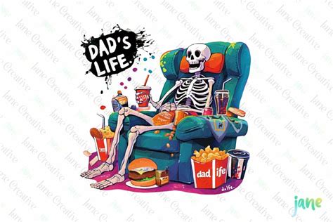 Dads Life Funny Skeleton Fathers Day