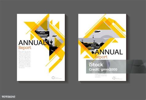 안내 책자 표지 템플릿 연례 보고서 잡지와 전단지 벡터 A4 노란색 레이아웃 추상 배경 현대 표지 디자인 현대 책 커버 0명에 대한 스톡 벡터 아트 및 기타 이미지 Istock