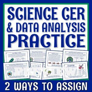 Data Analysis Practice And Science CER Worksheet Flying Colors Science