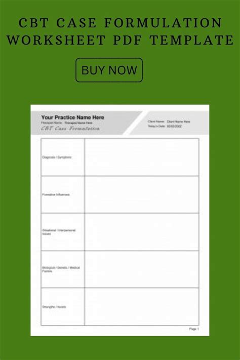 Cbt Case Formulation Worksheet Pdf Template Artofit