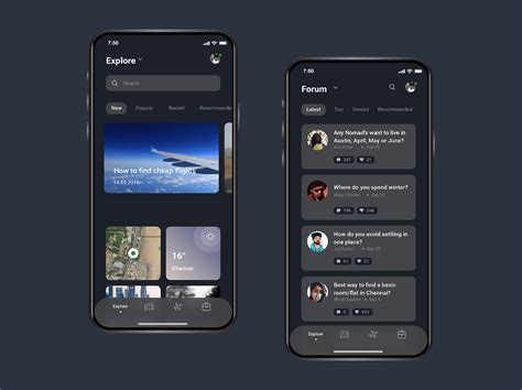 Feed And Forum Dark Mode Ui Design Behance