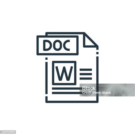Icône Vectorielle De Fichier Doc Isolée Sur Fond Blanc Contour Icône De