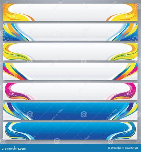 Color Abstract Banner Set Stock Vector Illustration Of Color 30933073