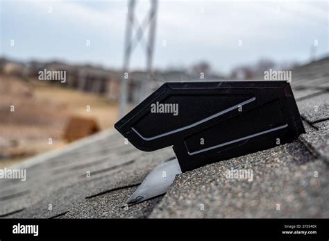 Typical Static Passive Vent Installation On A Residential Roof Stock