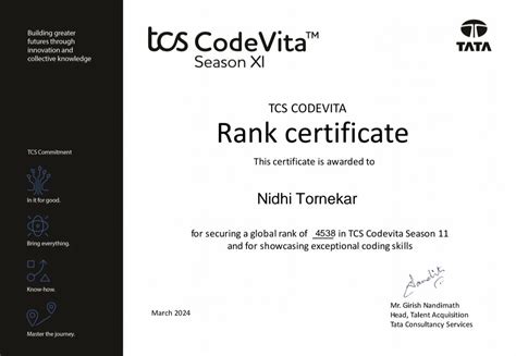 nidhi tornekar on linkedin tcs codevita coding