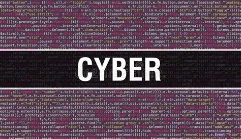 Cyber Text Written On Programming Code Abstract Technology Background