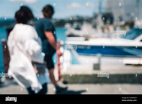 Blur Image Of Wellington City Waterfront View In The Capital Of New