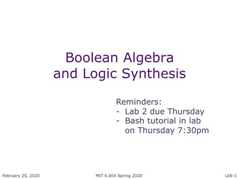 Pdf Boolean Algebra And Logic Synthesis Dokumentips