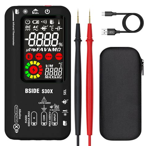 Bside Smart Digital Multimeter With Ir Thermometer 12 1 High Voltage Diode Tester 9999 Counts