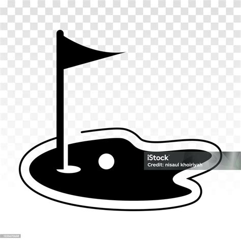 스포츠 앱 및 웹 사이트에 대한 골프 플래그와 골프 공 플랫 아이콘 골프 코스 Championship에 대한 스톡 벡터 아트 및 기타 이미지 Championship