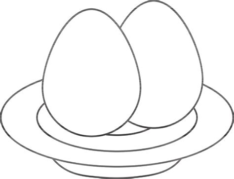 Flat Style Eggs In Plate Made By Black Line Art 24370475 Vector Art At Vecteezy
