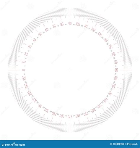Full 360 Degrees Protractor Measuring Instrument Stock Vector Illustration Of Protractor
