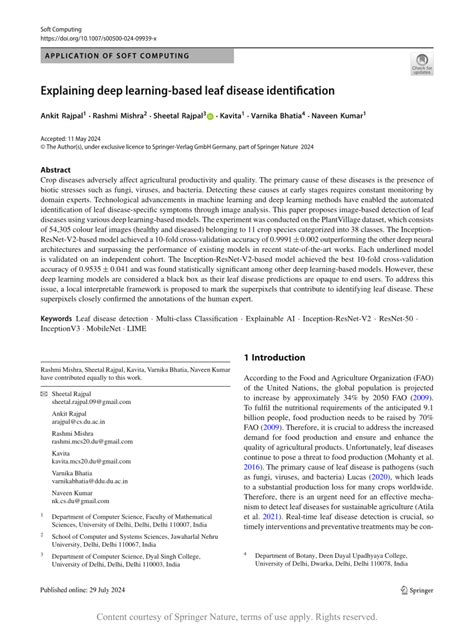 Explaining Deep Learning Based Leaf Disease Identification