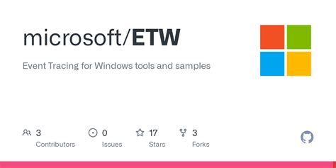 GitHub Microsoft ETW Event Tracing For Windows Tools And Samples