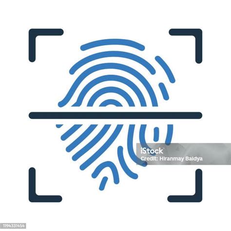 생체 인식 스캔 지문 Id 아이콘 로고에 대한 스톡 벡터 아트 및 기타 이미지 로고 만짐 문자 Istock