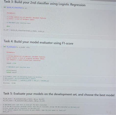 Solved Task 4 Build Your Model Evaluator Using F1 Score Def