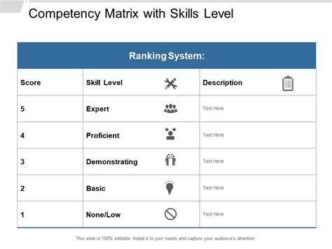 Competency Matrix With Skills Level Ppt Powerpoint Presentation Inspiration