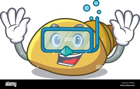 Diving Mollusk Shell Character Cartoon Stock Vector Image And Art Alamy