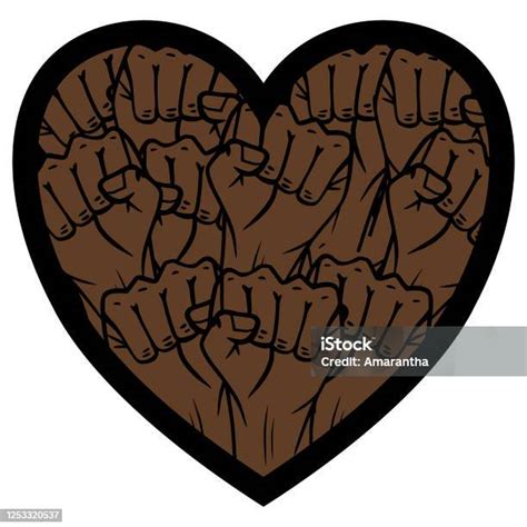 흑인의 삶은 하트 모양의 프레임에 시위자 아이콘을 중요 들어올린 주먹에 대한 스톡 벡터 아트 및 기타 이미지 들어올린 주먹 디자인 모양 Istock