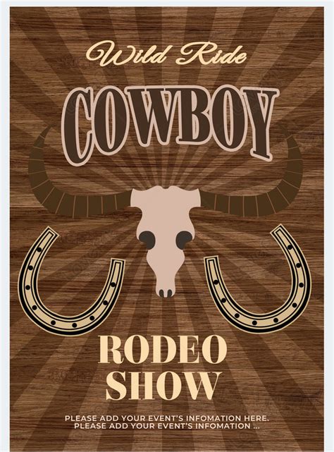 서부 카우보이 쇼 이벤트 복고풍 나뭇결 포스터 이미지 사진 466787505 무료 다운로드