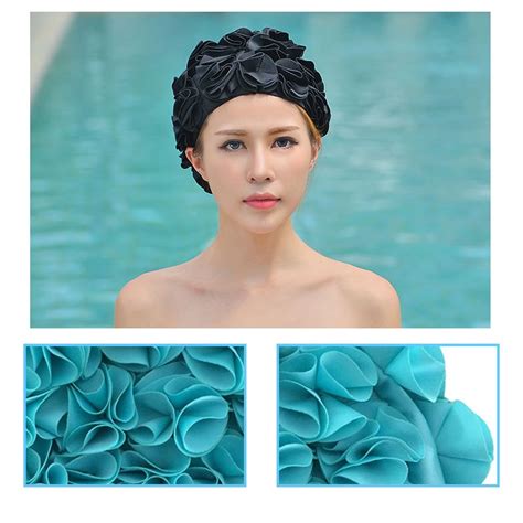 Petal Swimming Cap Vintage Floral Ladies Woman Swi Grandado