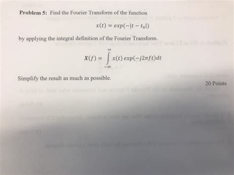 Solved Problem Find The Fourier Transform Of The Function Chegg