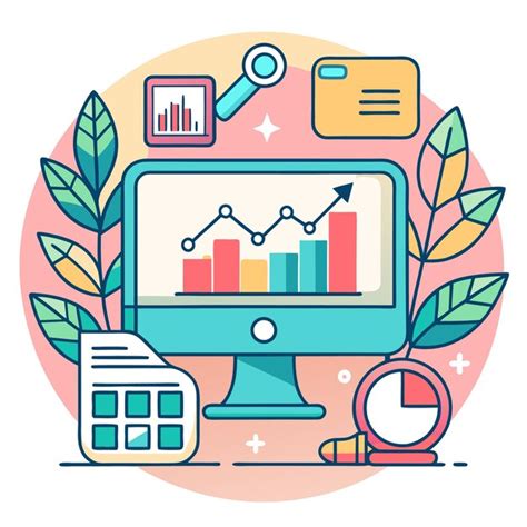 A Computer Monitor Displaying A Line Chart With An Upward Arrow