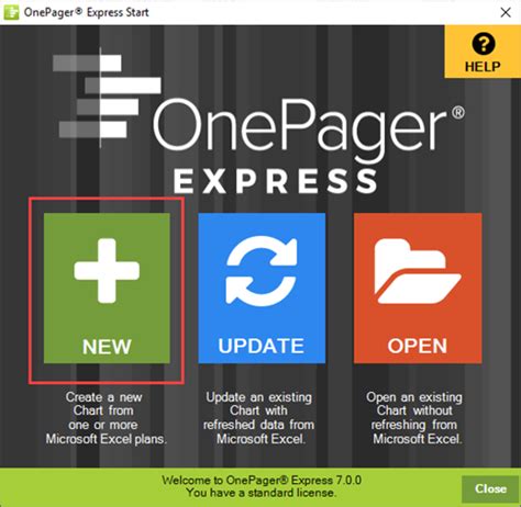 creating a new chart onepager express add in for version 7 0