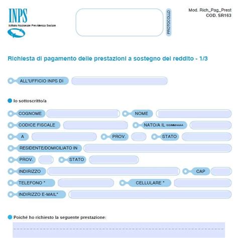 Sr163 Inps Cosè E Come Compilare Il Modulo Per Le Principali Indennità
