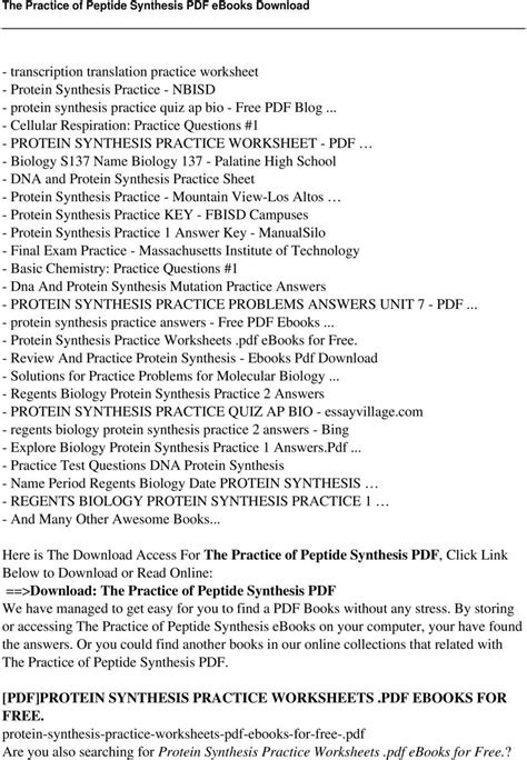 The Practice Of Peptide Synthesis Pdf — Db
