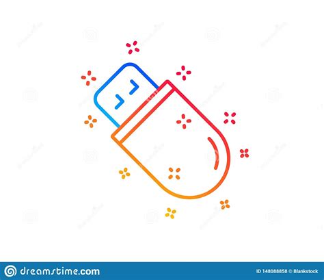 Usb Stick Line Icon Computer Memory Component Sign Data Storage Vector Stock Vector