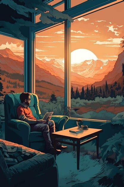 premium photo a guy occupying a chair in front of a window observing the world outside