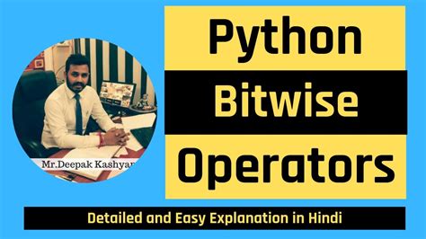 Bitwise Operators In Python Python Tutorial For Beginners In Hindi