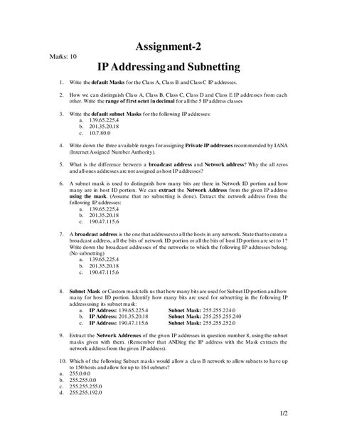 Computer Networks Assignment Docsity