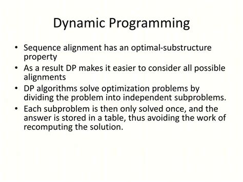 PPT Dynamic Programming For Sequence Alignment PowerPoint Presentation ID