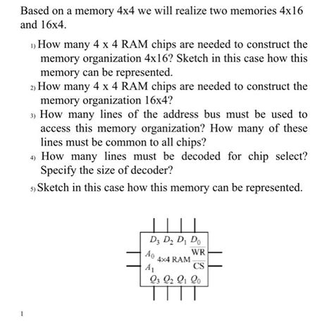 Solved Based On A Memory 4x4 We Will Realize Two Memories