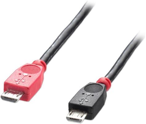Lindy 31758 05m Usb 20 Type Micro B To Micro B Otg Cable Black Data