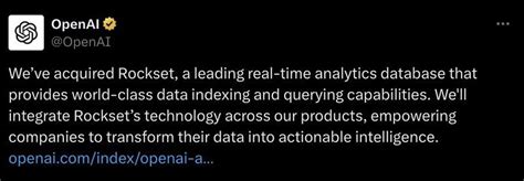 Openai Acquires Rockset For Data Analytics Henry Jiménez Posted On The Topic Linkedin